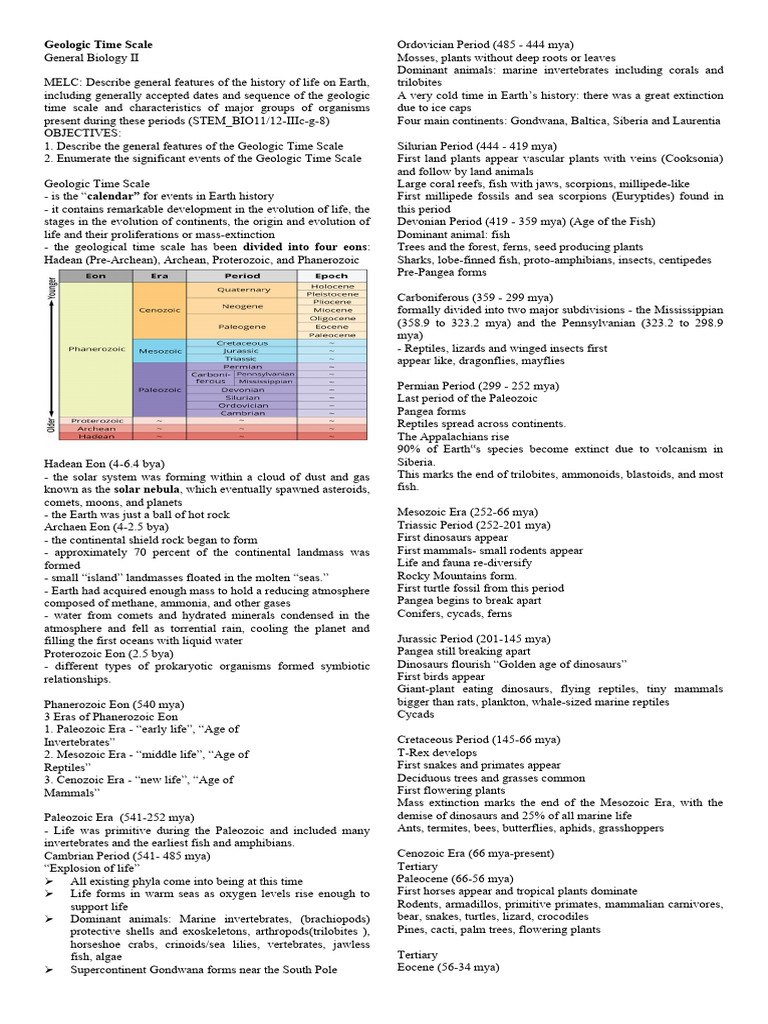 Geologic Time Scale | PDF | Life | Natural Selection