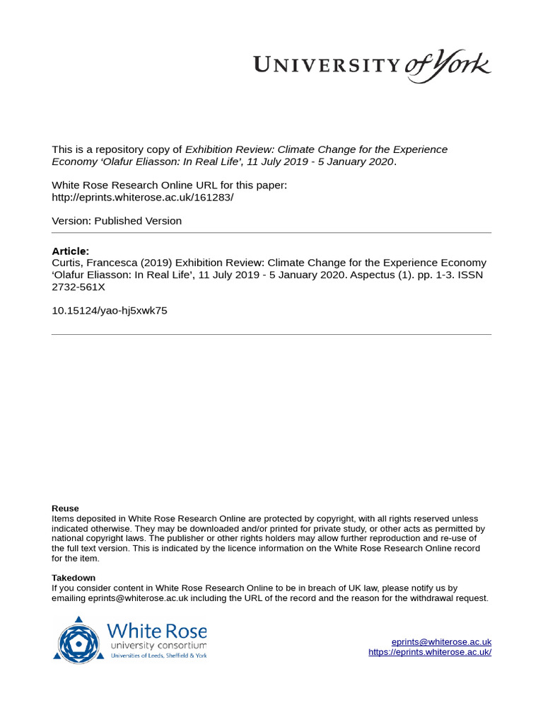 Curtis, Francesca - Review, Climate Change For The Experience Economy ...