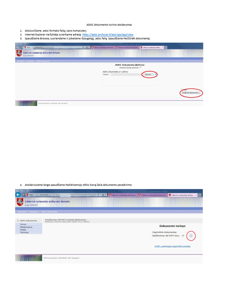ADOC Atidarymas | PDF
