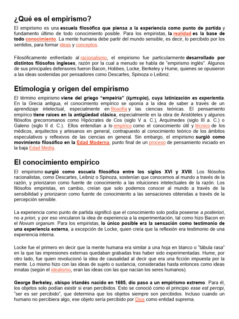 Empirismo Tarea Filosofia | PDF | Empirismo | Racionalismo
