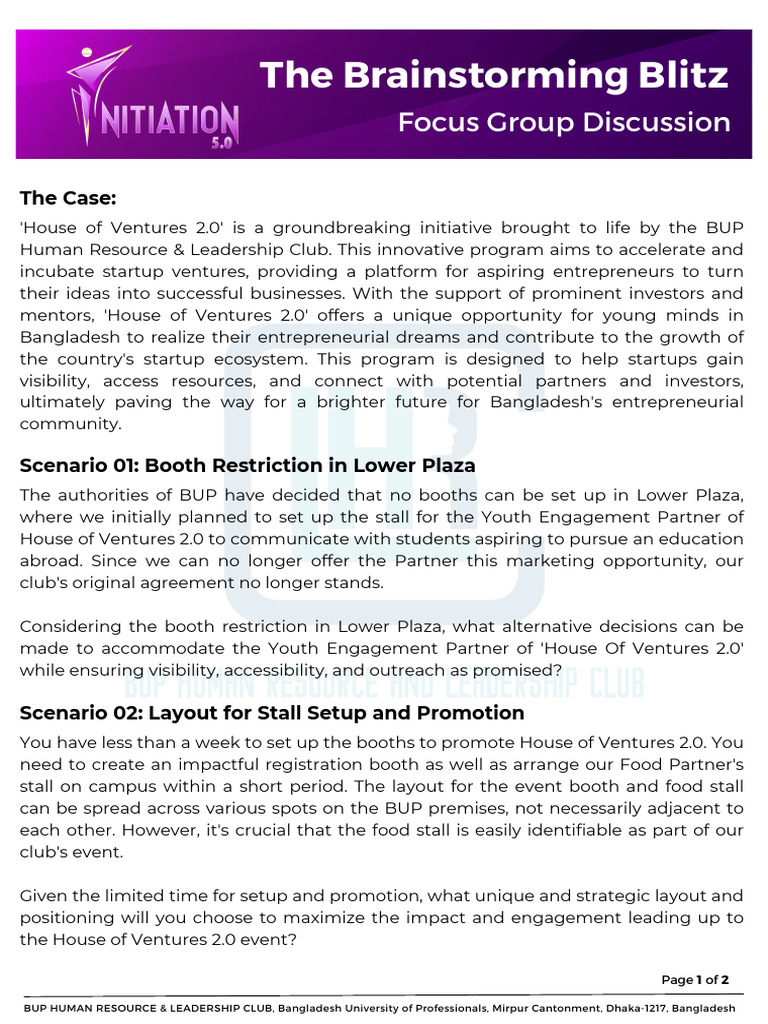 The Brainstorming Blitz | PDF | Startup Company | Small Business & Entrepreneurs