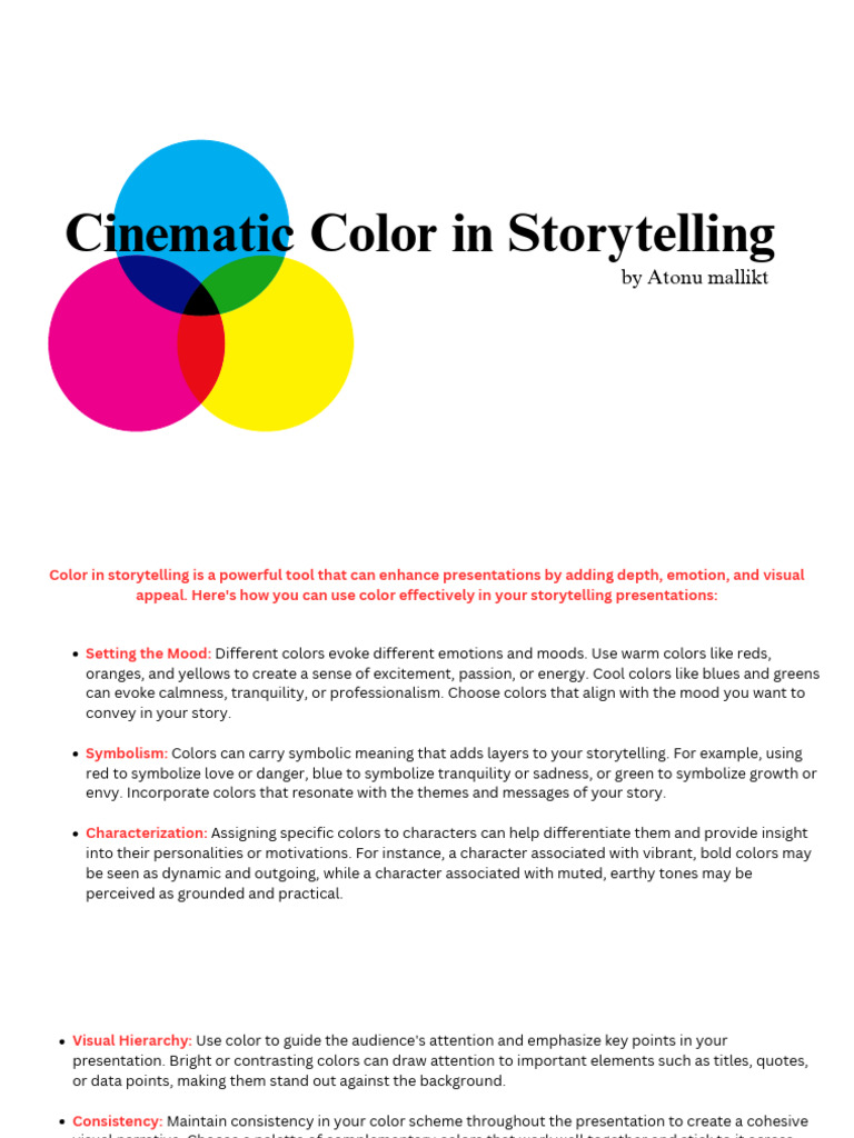 Cinematic Colours in Storytelling. | PDF | Color | Storytelling