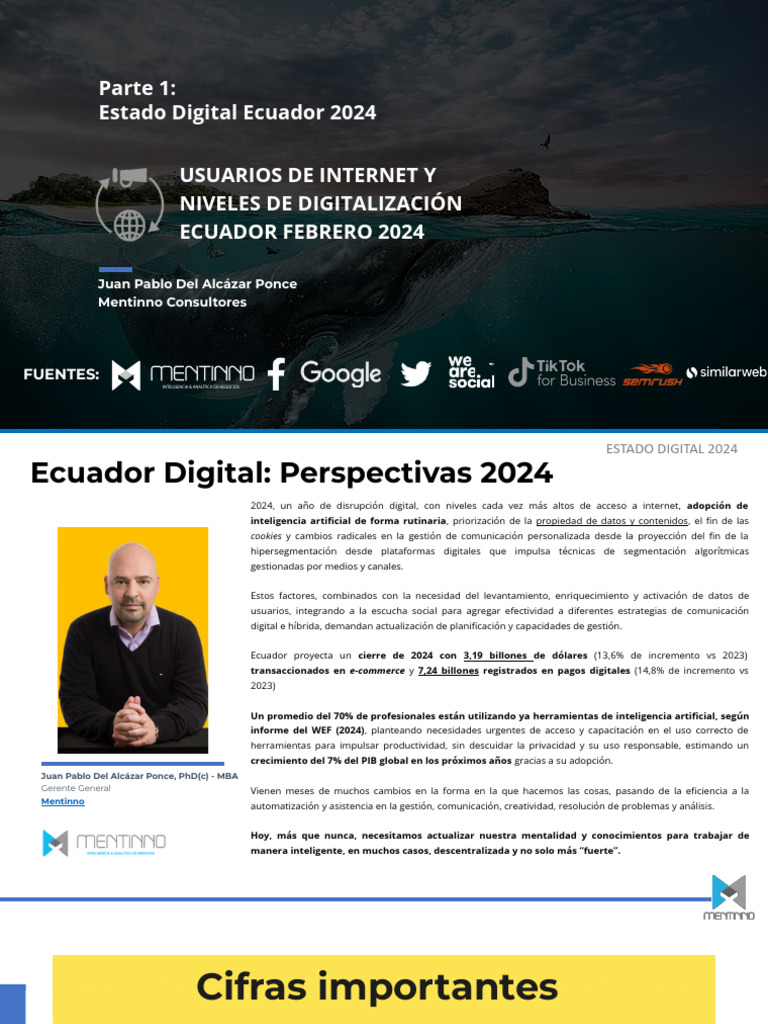 Ecuador Digital 2024: Internet y AI | PDF | Ecuador | Internet
