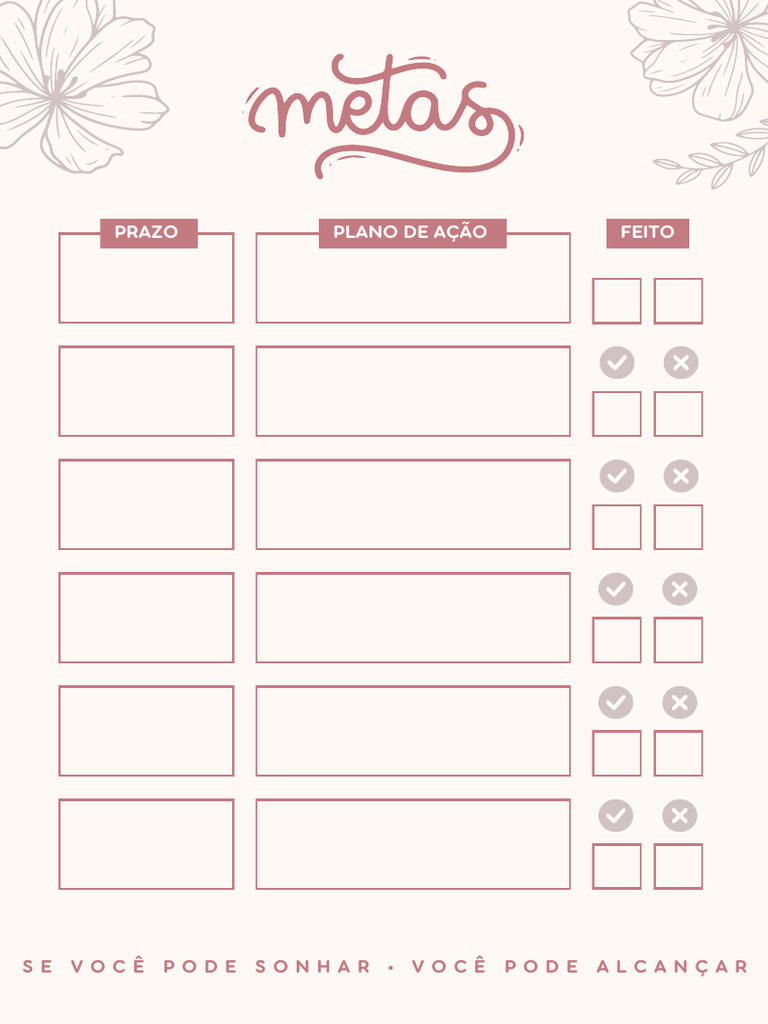 Planner Metas e Plano de Acao Mulher Virtuosa-1 | PDF