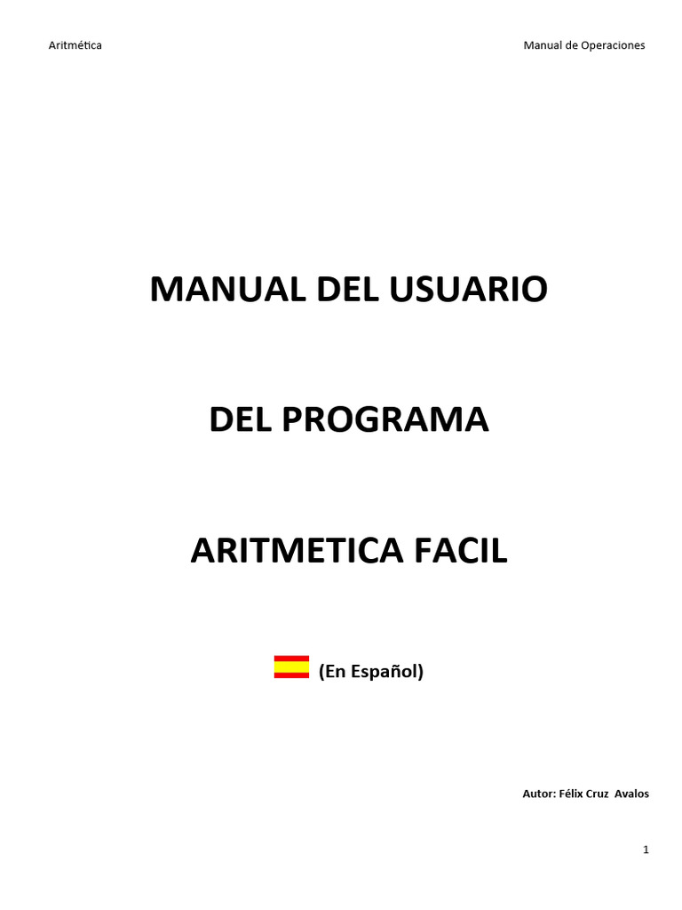 Manual Del Programa Aritmetica Es | PDF | Sustracción | División (Matemáticas)