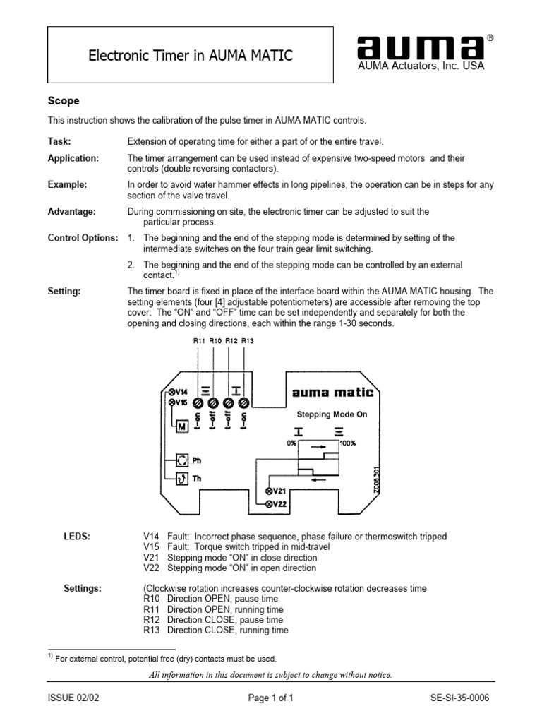Auma Matic Electr Timer Calib | PDF | Timer | Equipment