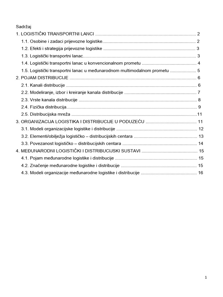 Logistika U Prometu | PDF
