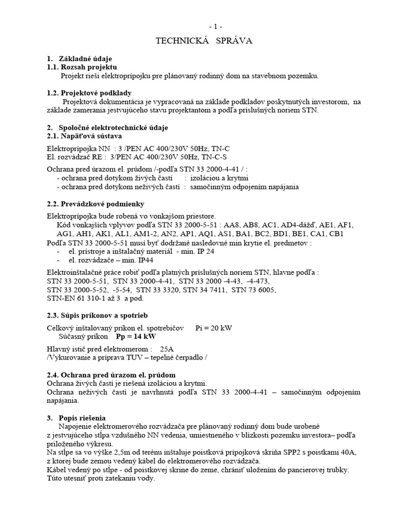 T Sprava - Pripojka NN | PDF