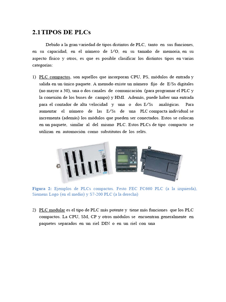 TIPOS DE PLCs | PDF | Controlador lógico programable | Hardware de la computadora