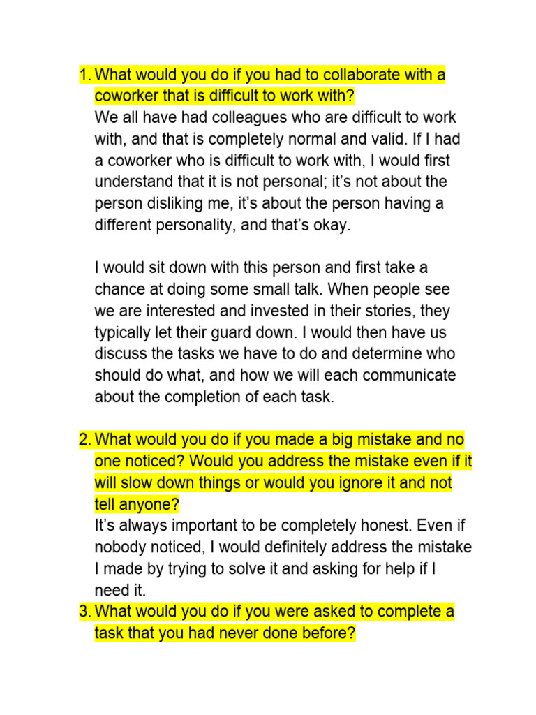 Examples-Of-Situational-Questions | PDF | Social Psychology | Psychology