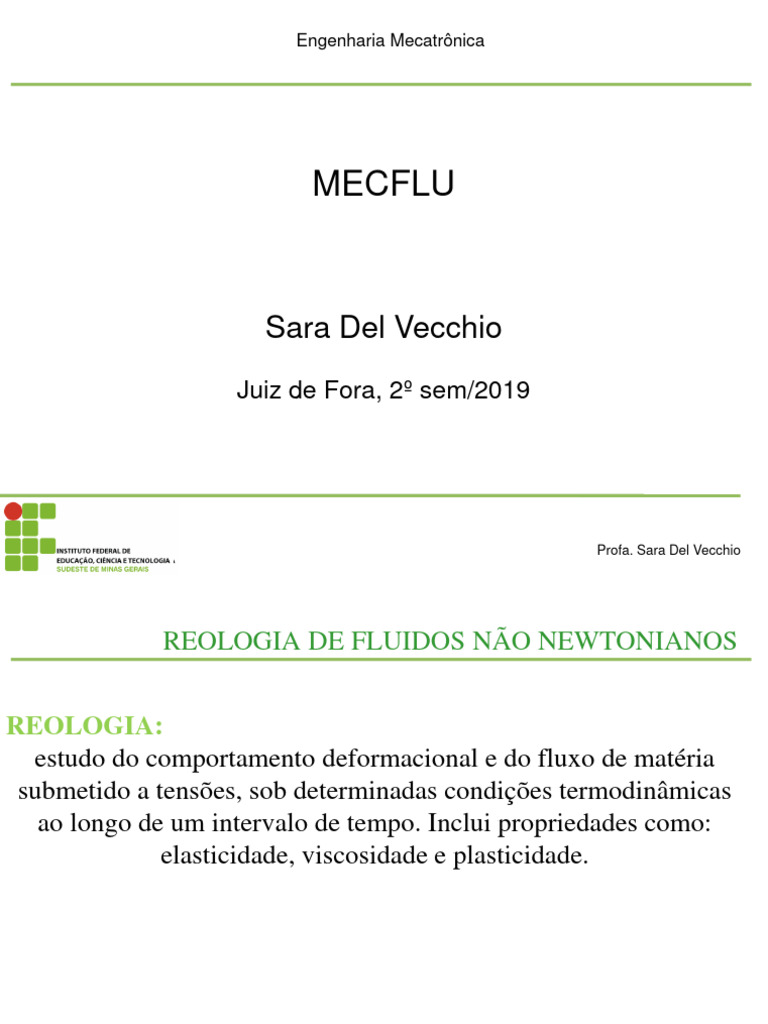 Aula Reologia Mecflu | PDF | Viscosidade | Fluido