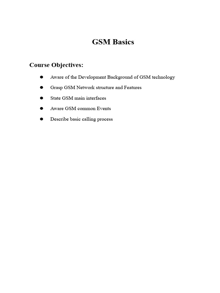 GB - BT1001 - E01 - 0 GSM Basics 37 | PDF | Gsm | Information And Communications Technology