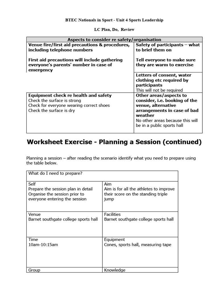 Assignment 4C Coaching Session - Practical Template | PDF | Goal | Learning