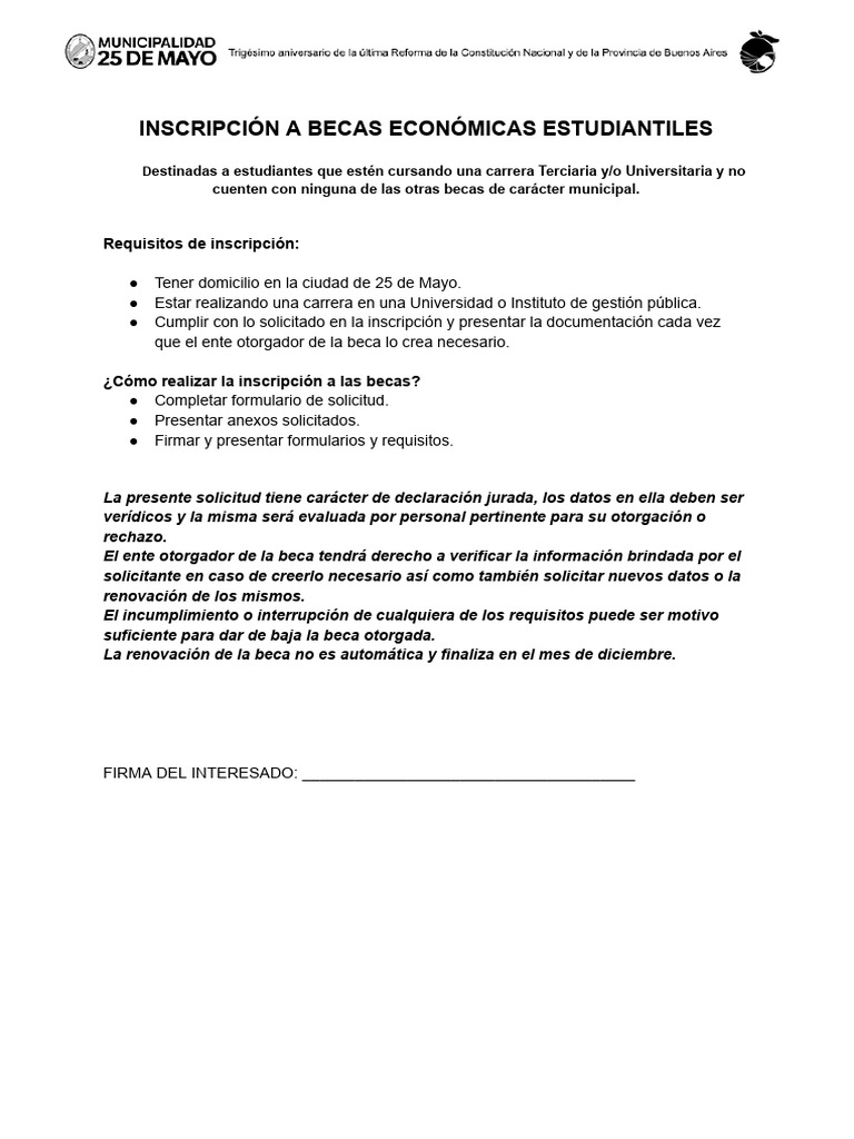 Formulario Beca Económica | PDF | Negocios