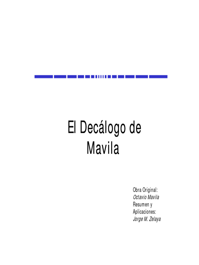Decálogo de Éxito de Octavio Mavila | PDF | Crecimiento personal y ...