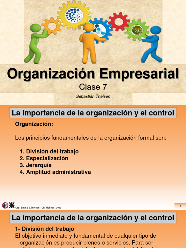 Clase 7 La Importancia de La Organizacion y El Control | PDF | Division ...