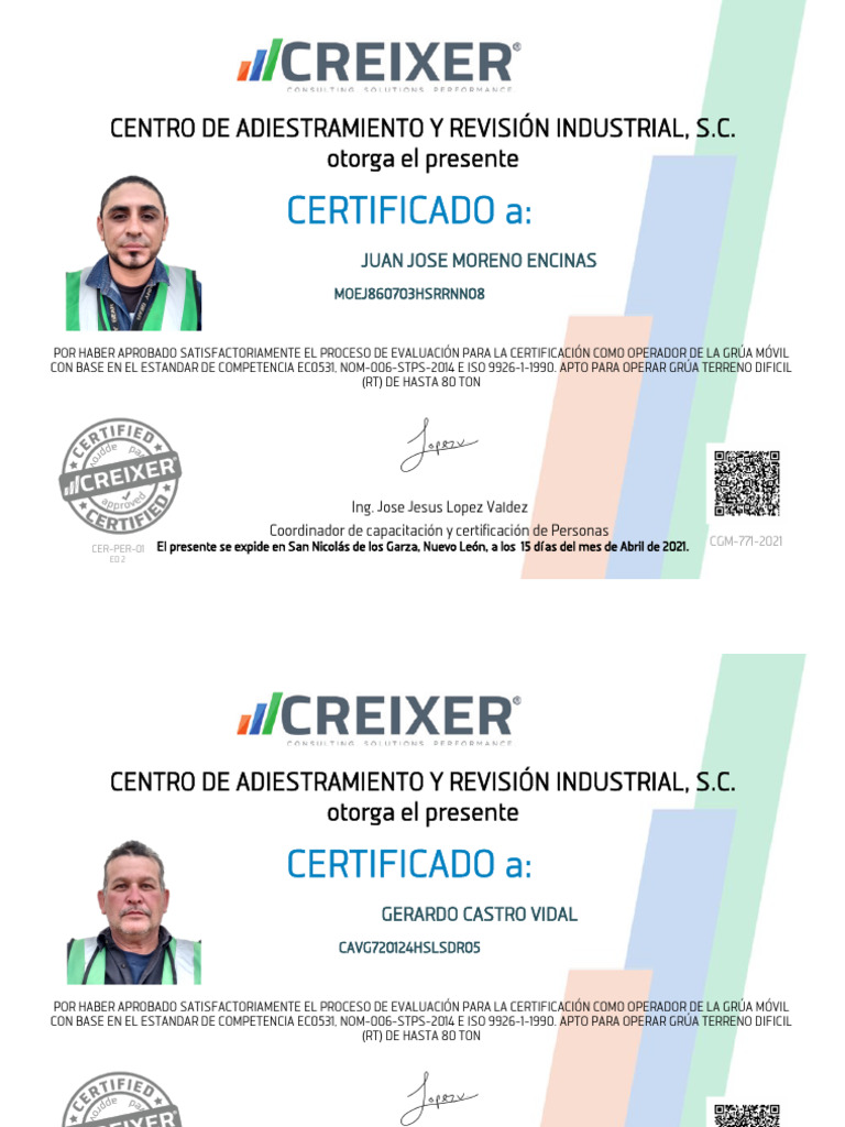 CERTIFICADOS | PDF