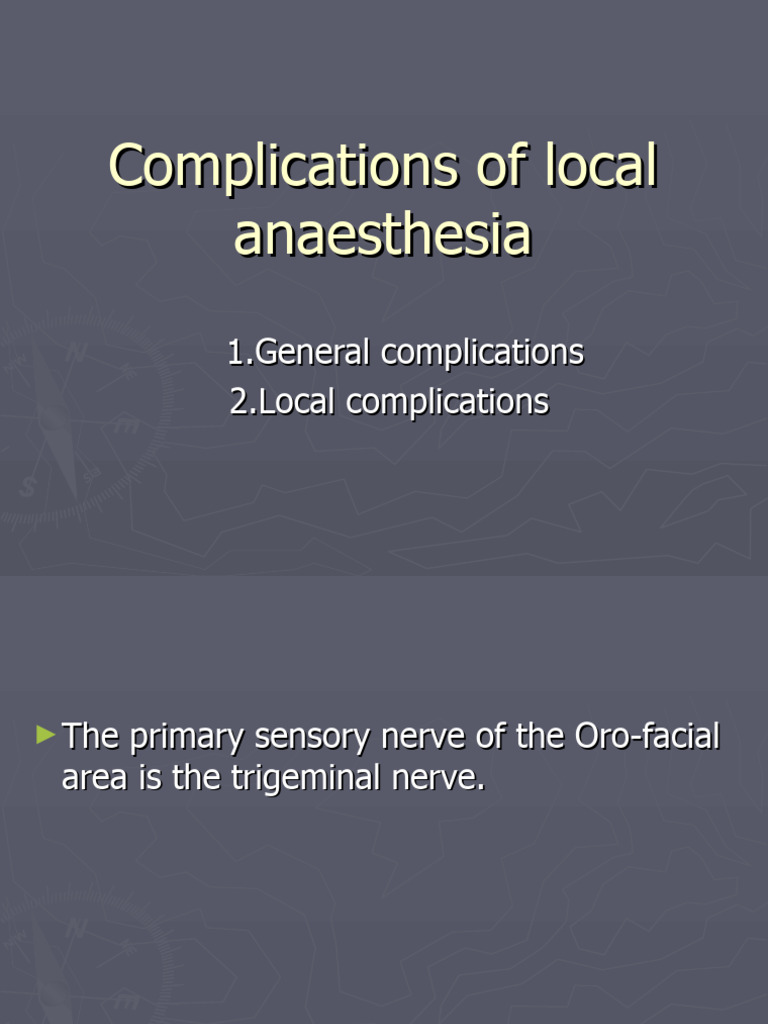 Complications of Local Anaesthesia | PDF | Nervous System | Human Head ...
