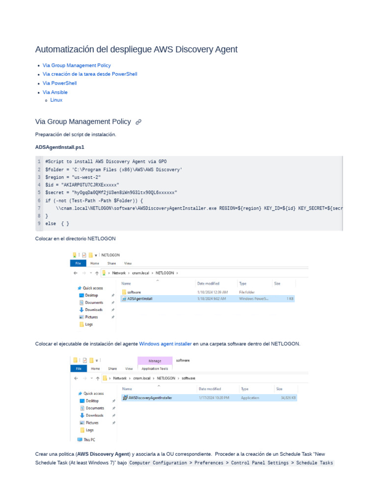 Automatización Del Despliegue AWS Discovery Agent-ADS | PDF ...