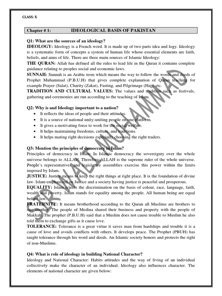 Sources and Importance of Islamic Ideology | PDF | Crops | Pakistan