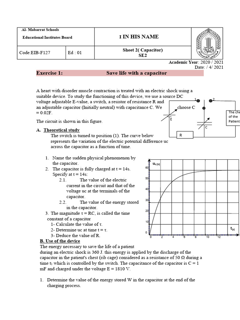 capacitor sheet | PDF | Capacitor | Electrical Network