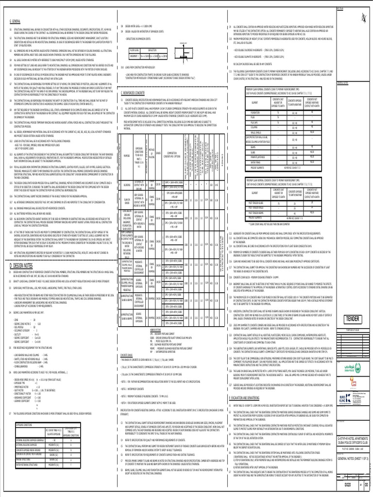 S020-General Notes (Sheet 1 of 3) | PDF | Concrete | Deep Foundation
