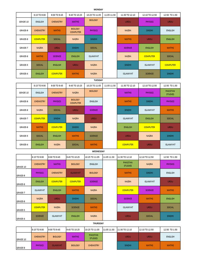 2024 Time Table New | PDF | Secondary Education | Educational Stages