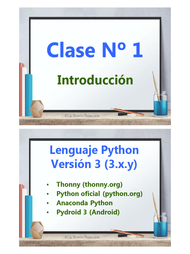 P1_Clase01__Introduccion | PDF | Python (lenguaje de programación) | Programa de computadora