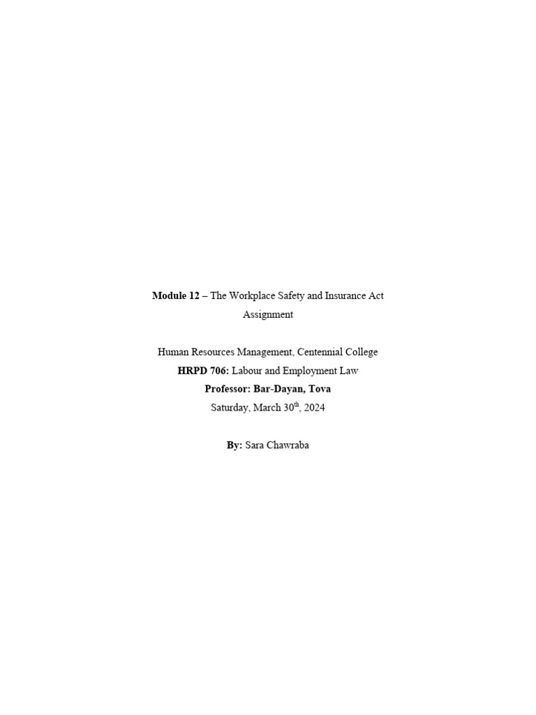 Workplace Safety Act Overview | PDF | Occupational Safety And Health ...
