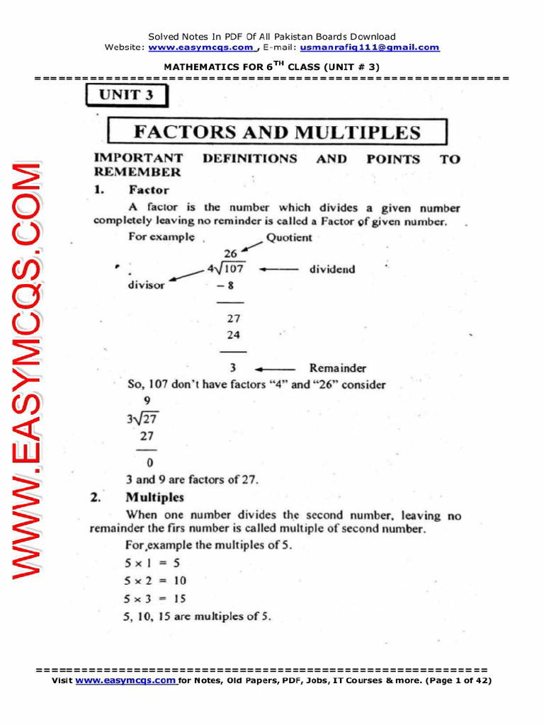 6th Grade Math Unit 3 | PDF