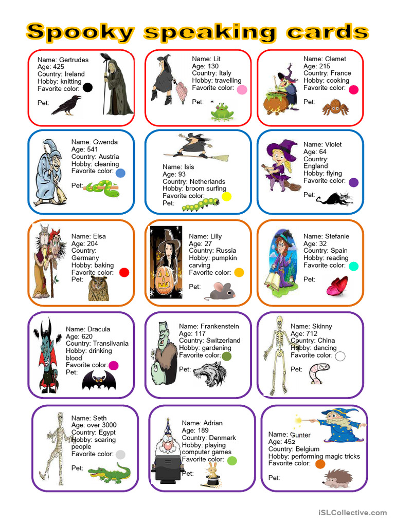 Halloween - Spooky speaking cards | PDF