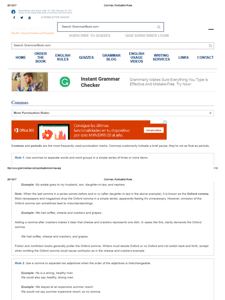 Commas _ Punctuation Rules | PDF | Comma | Punctuation