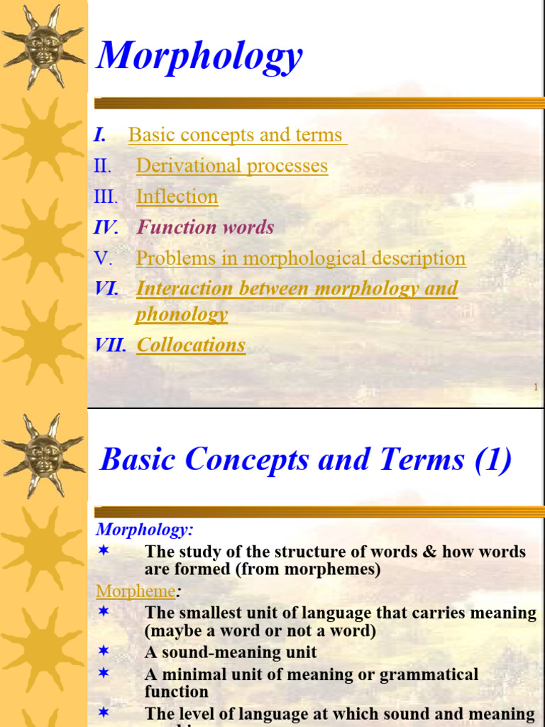 Summary of the class - MORPHOLOGY | PDF | Word | Morphology (Linguistics)