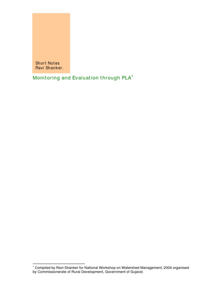 Monitoring and Evaluation Through PLA-Jravishanker-2004 | PDF ...