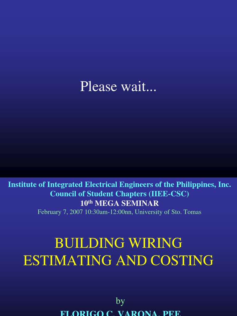 Building Wiring Estimating Guide | PDF | Specification (Technical ...