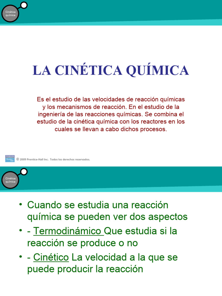 CINETICA | PDF | Cinética química | Velocidad de reacción