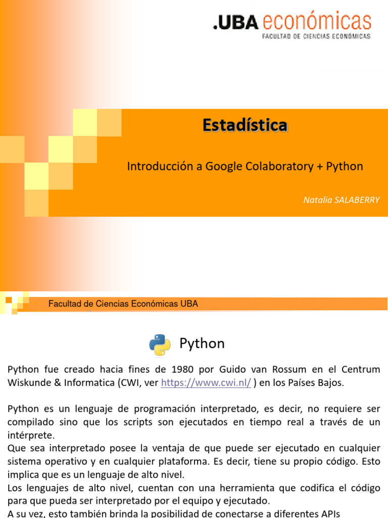 Introducción A Python y Google Colab | PDF | Python (lenguaje de programación) | Lenguaje de ...