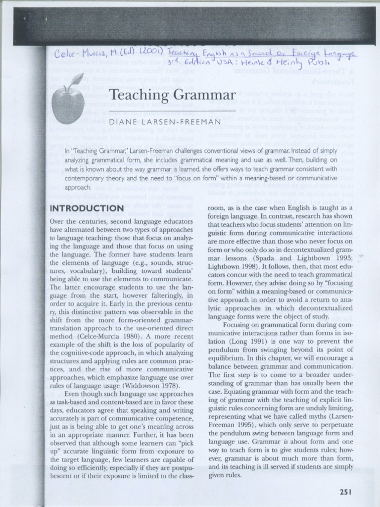 Teaching Grammar Larsen-Freeman | PDF