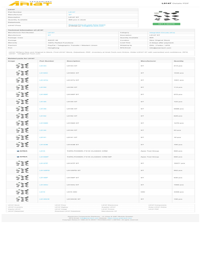 Details PDF: Image Part Number Description Manufacturer Quantity | PDF | Personal Computers ...