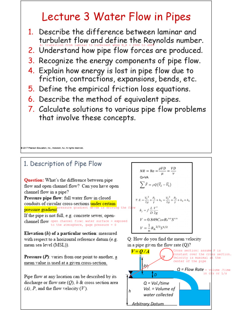 CIVI6331-WEEK2-PPT-Lecture3 | PDF | Fluid Dynamics | Laminar Flow