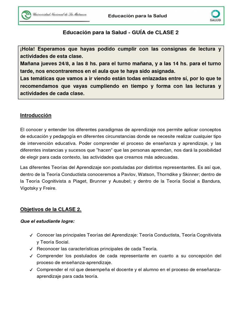 Guia Clase 2 2c Eps 2 | PDF | Teoría del aprendizaje (educación ...
