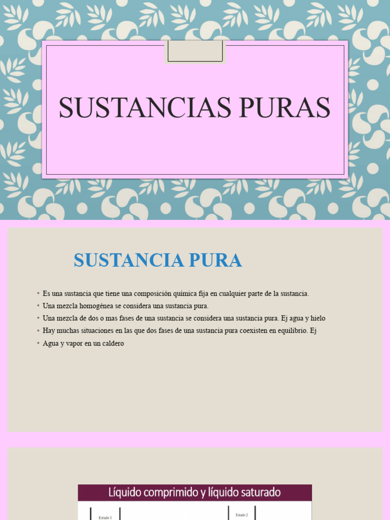 Sustancias Puras | PDF | Vapor | Fase (materia)
