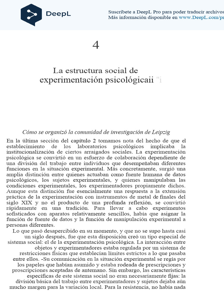 The Social Structure of Psychological Experimentation - Traducido al español | PDF ...