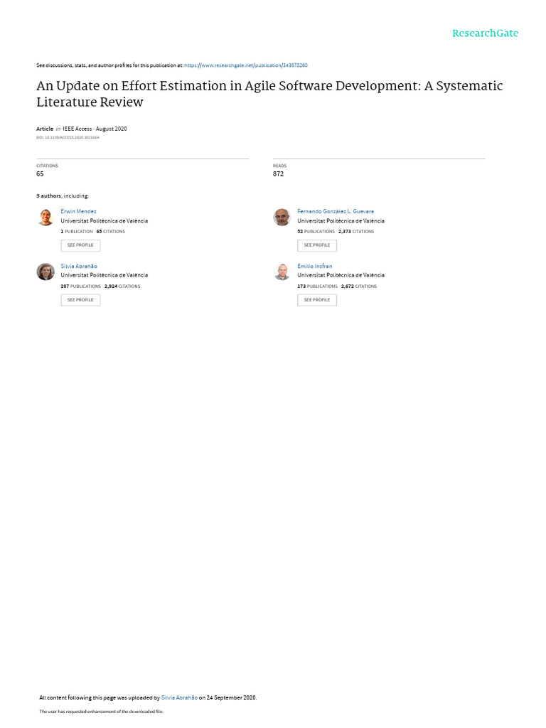 Agile Software Development Effort Estimation | PDF | Agile Software ...