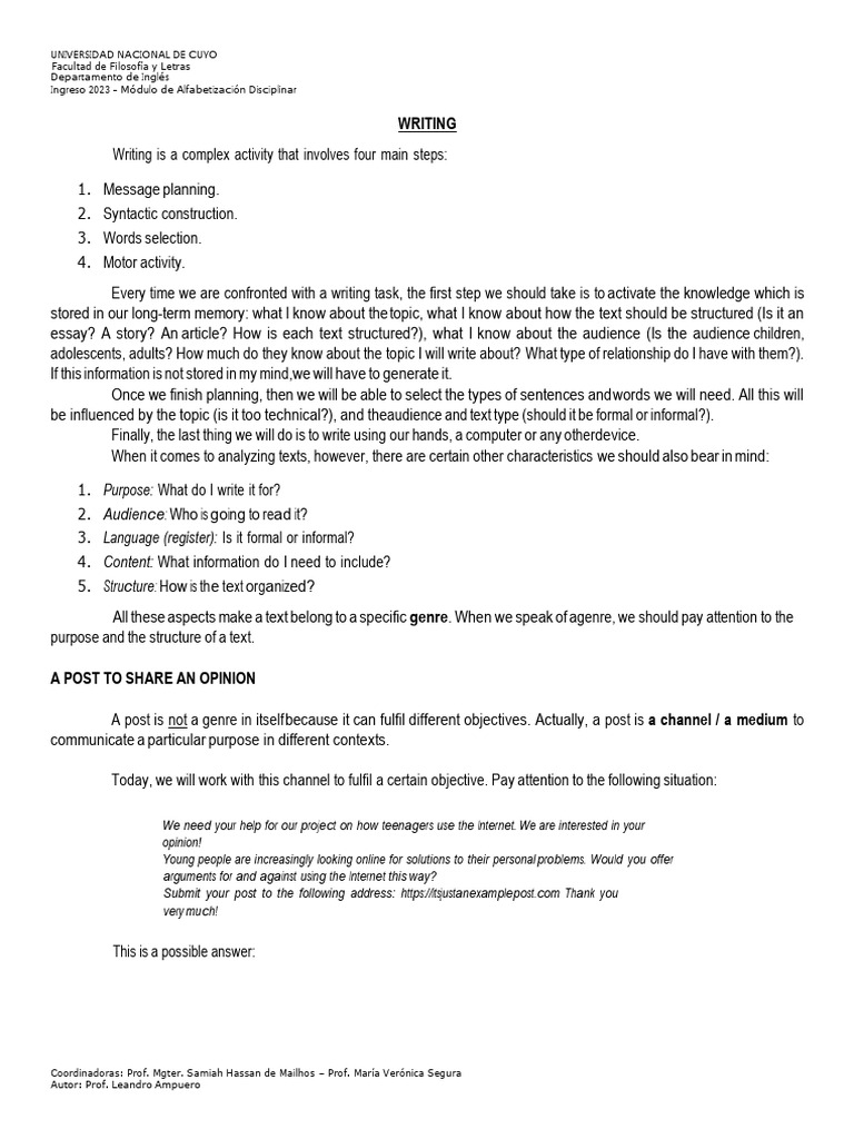 Writing Process & Text Analysis Guide | PDF | Information | Adverb