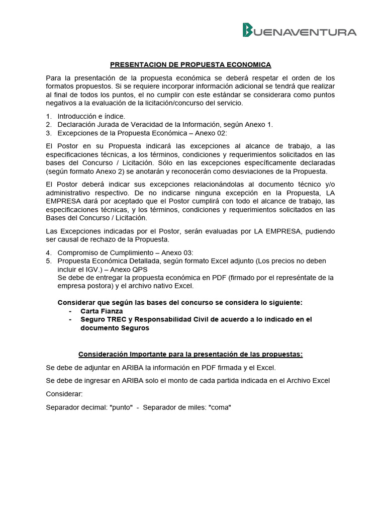 FORMATO PROPUESTA ECONOMICA - Rev1 | PDF | Documento de identidad