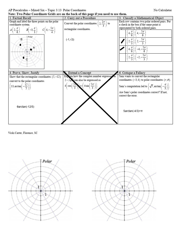 Practice Topic 3.13 Polar Coordinates | PDF | Applied Mathematics ...
