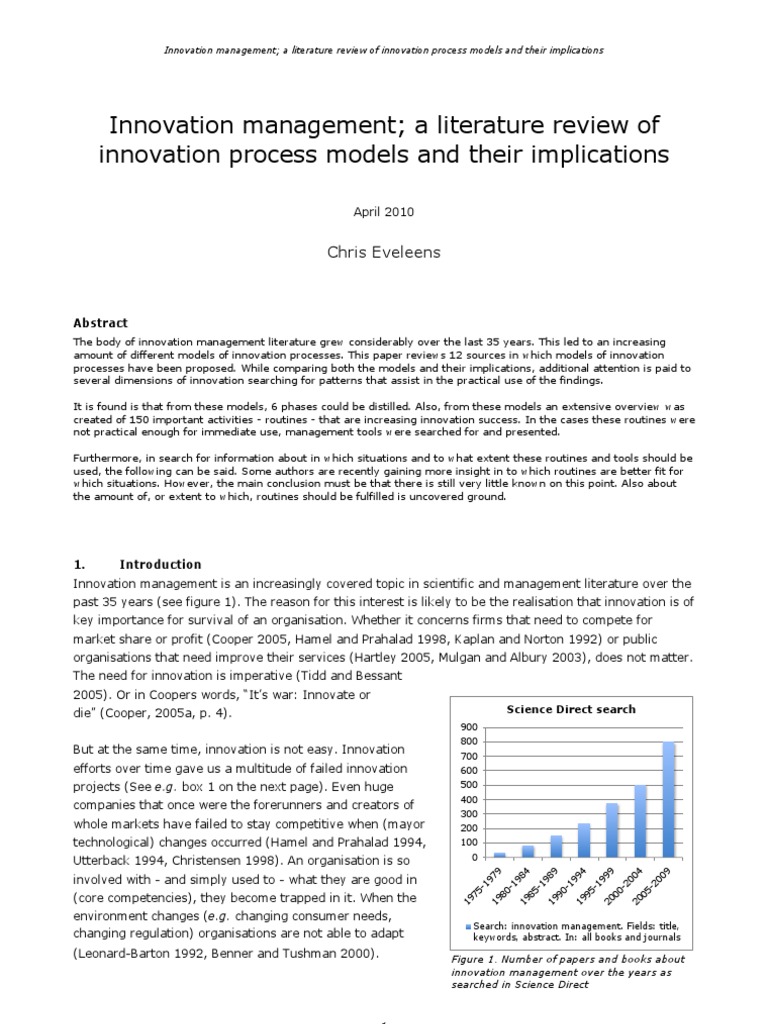 Literature Review on Innovation Models | PDF | Innovation | Strategic ...