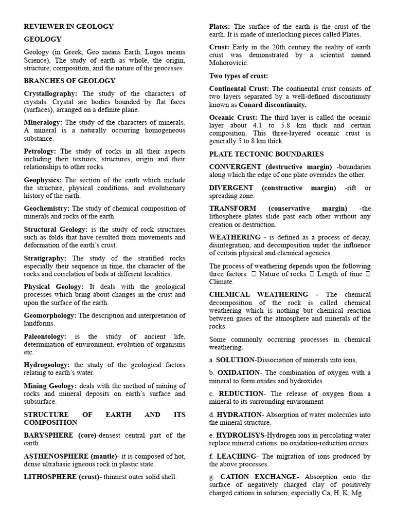 Overview of Geology and Its Branches | PDF | Earth Sciences | Geology
