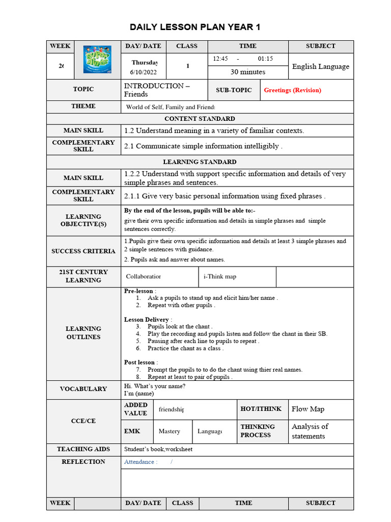 WEEK 2 - unit INTRODUCTION - FRIENDS ( greetings) | PDF | Lesson Plan ... WEEK 2 - unit INTRODUCTION - FRIENDS ( greetings) | PDF | Lesson Plan ...